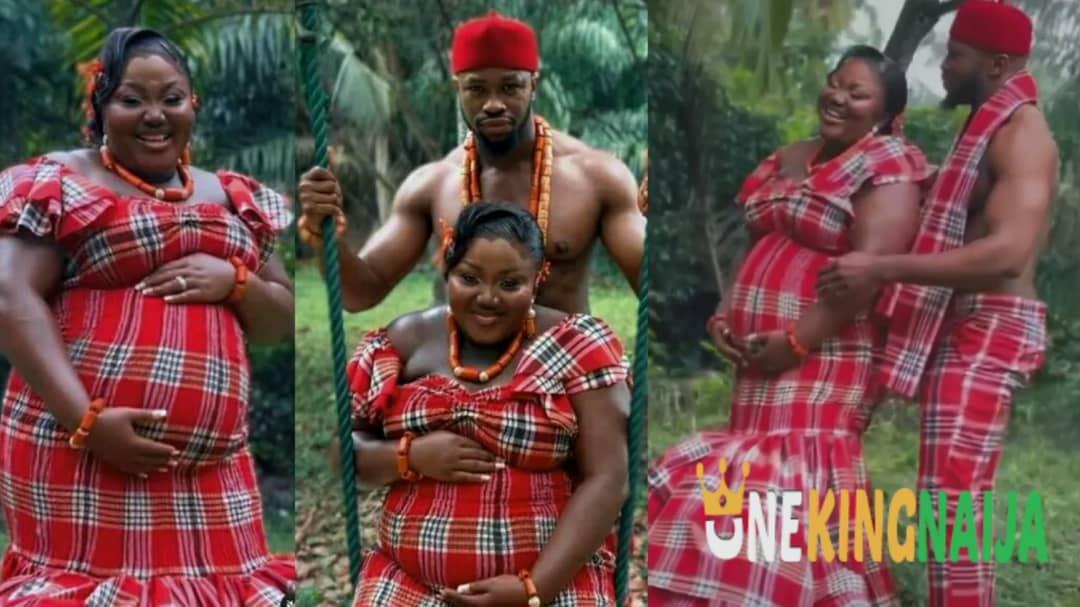 Actor Stan Nze Flaunts his wife, Blessing Obasi growing baby bump, as ...